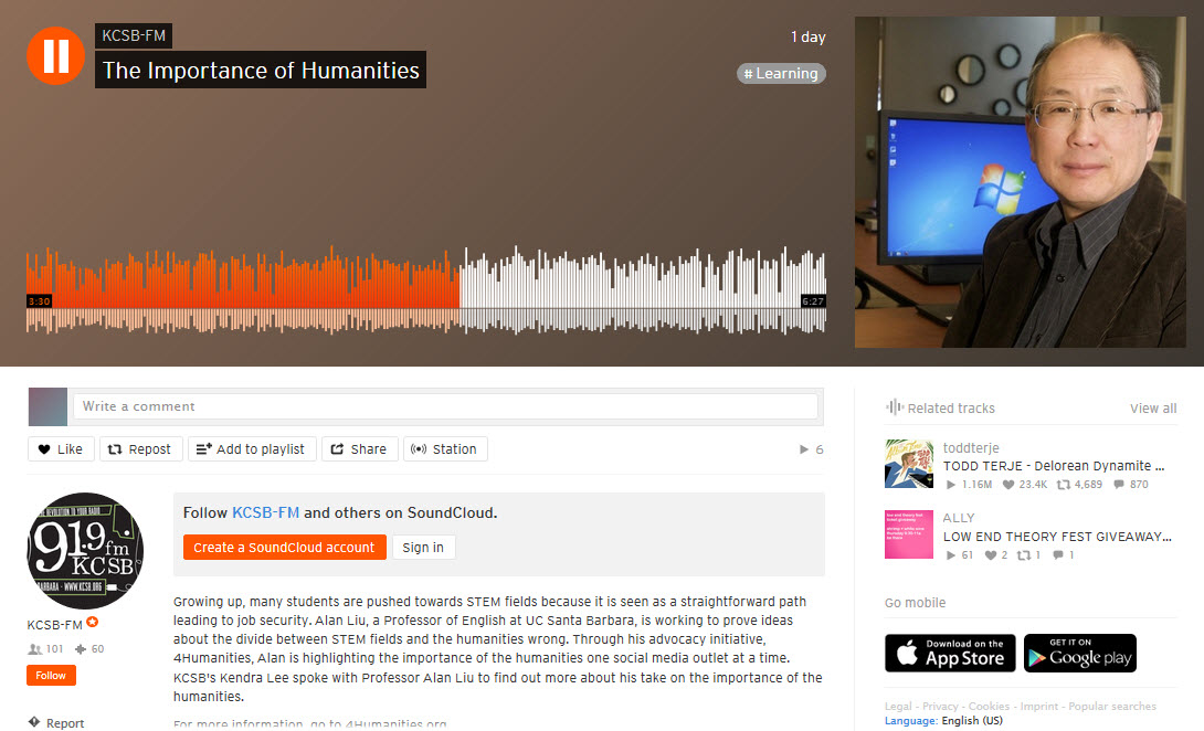 KCSB-FM Interview with Alan Liu on 4Humanities | 4Humanities